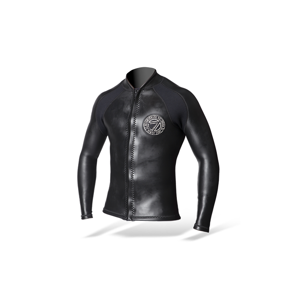 Retro Surf Jacket – NZ Made 2mm Yamamoto Limestone Smoothskin – Seventhwave